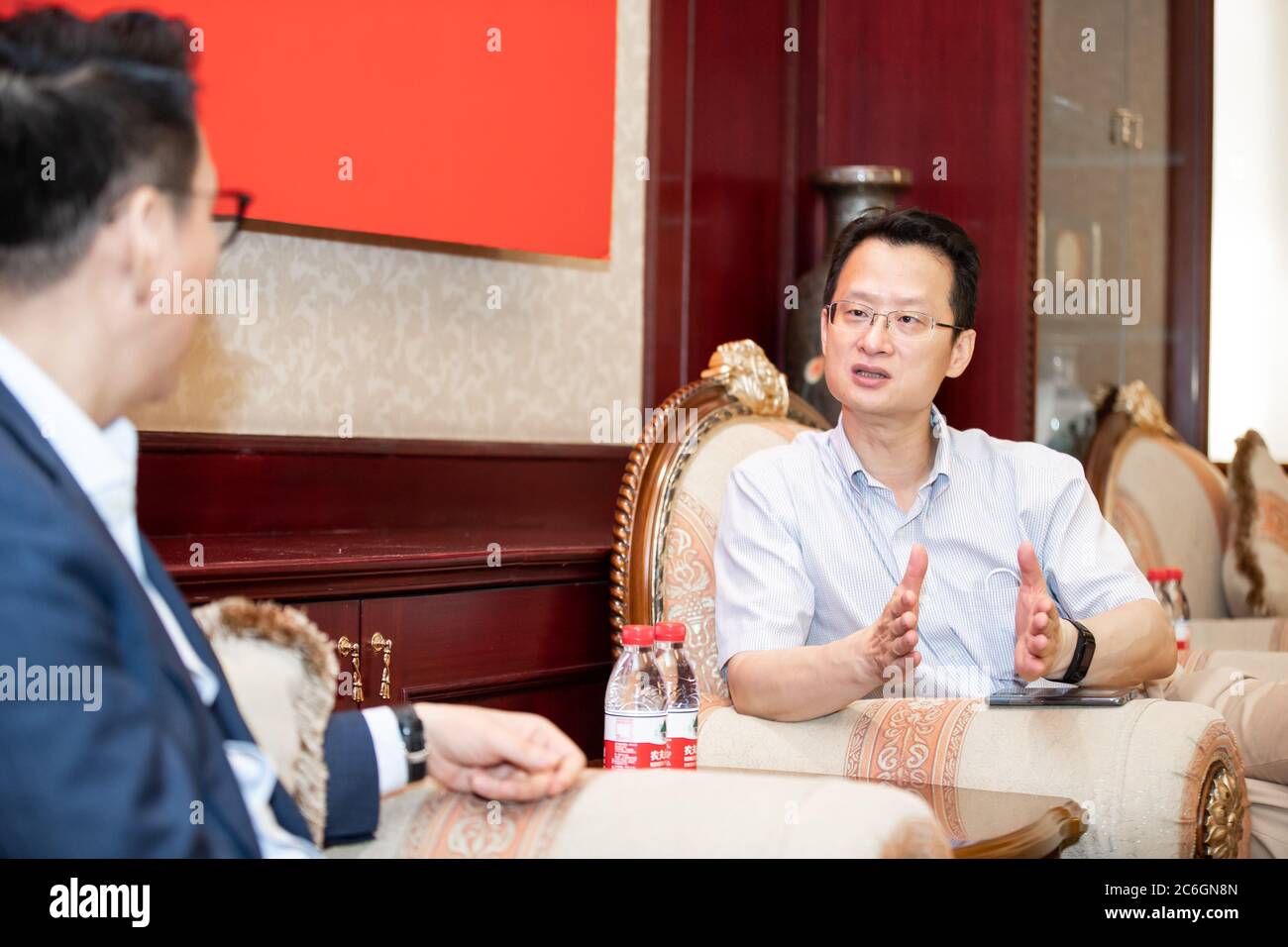 Professor Ma Xin from Huashan Hospital delivers a speech during a ...