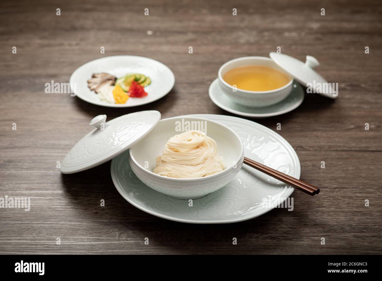 korean noodles on the table Stock Photo - Alamy