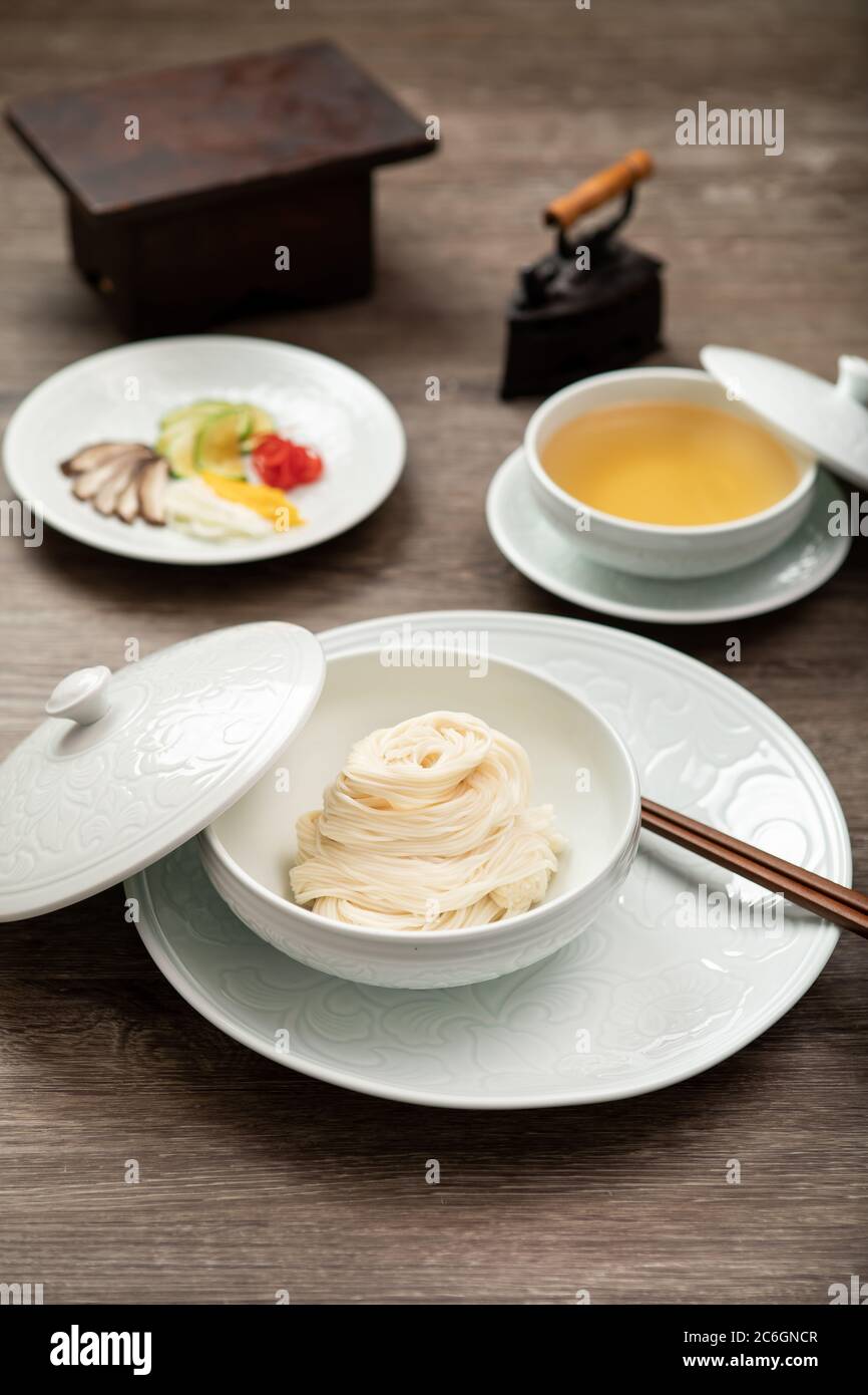 korean noodles on the table Stock Photo - Alamy