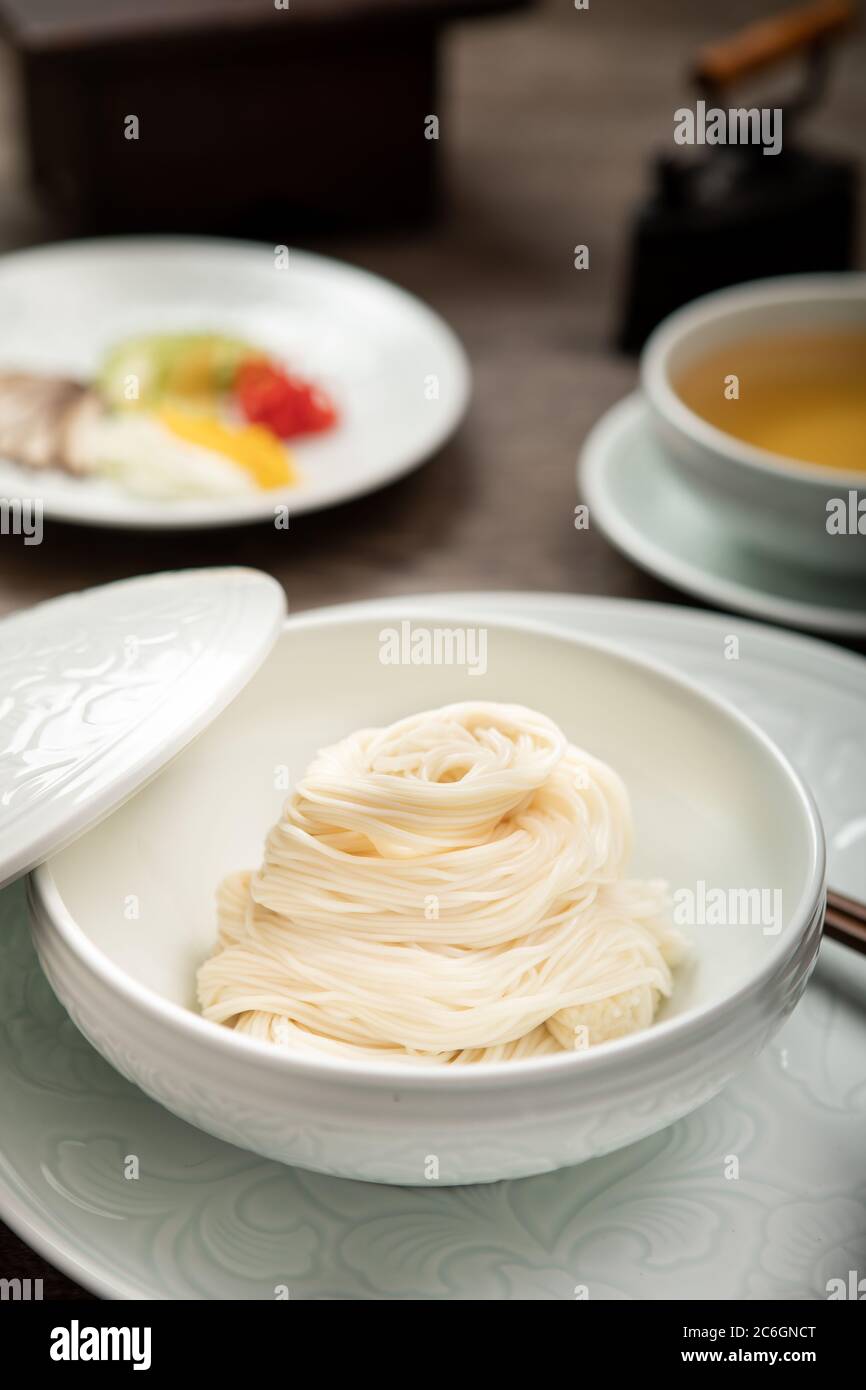 korean noodles on the table Stock Photo - Alamy