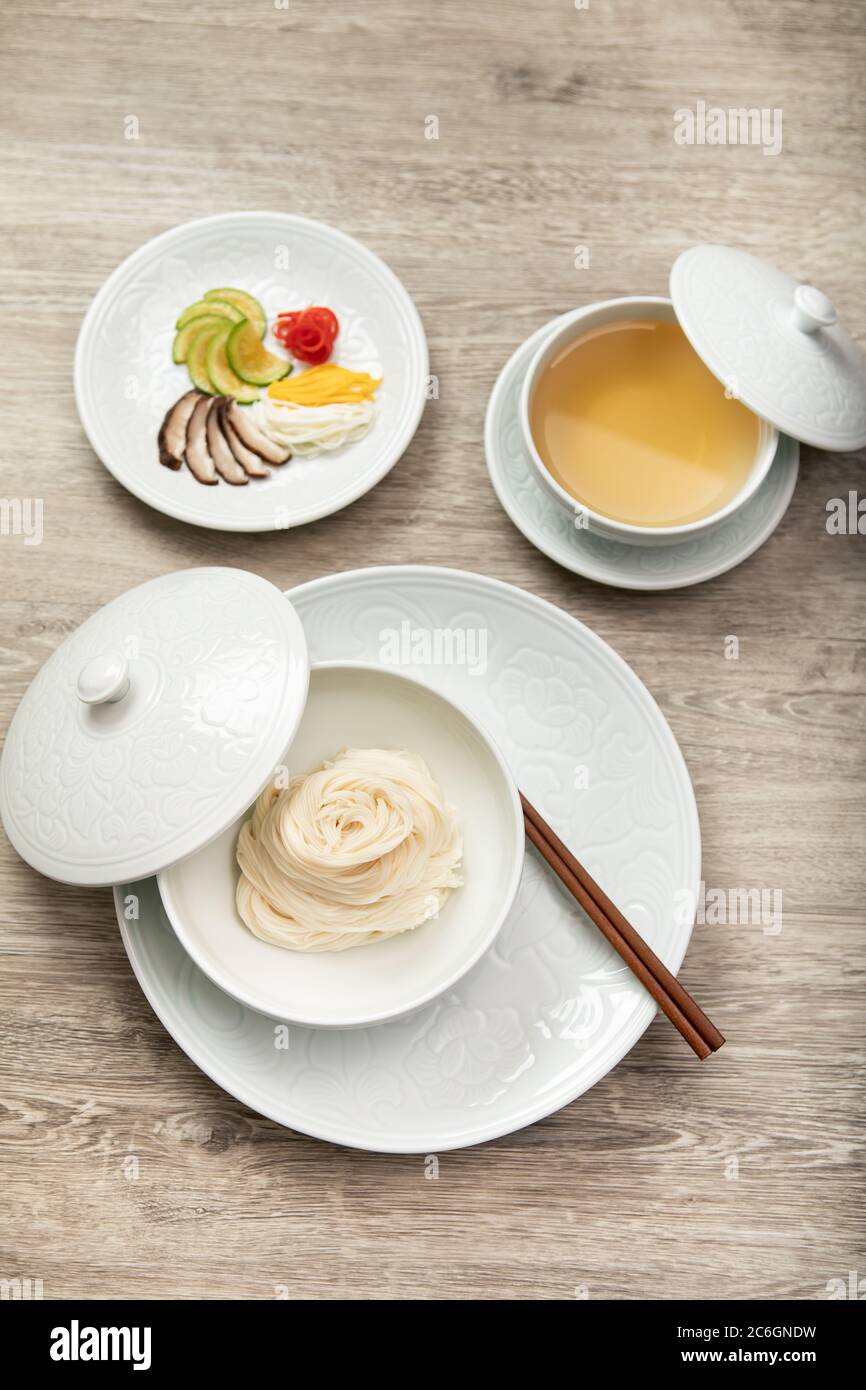 korean noodles on the table Stock Photo - Alamy