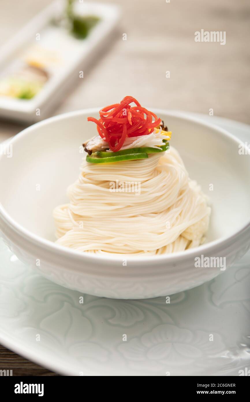korean noodles on the table Stock Photo - Alamy