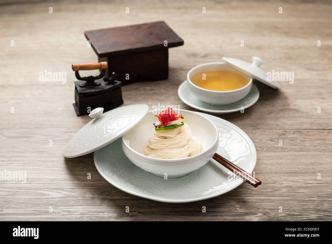 korean noodles on the table Stock Photo - Alamy