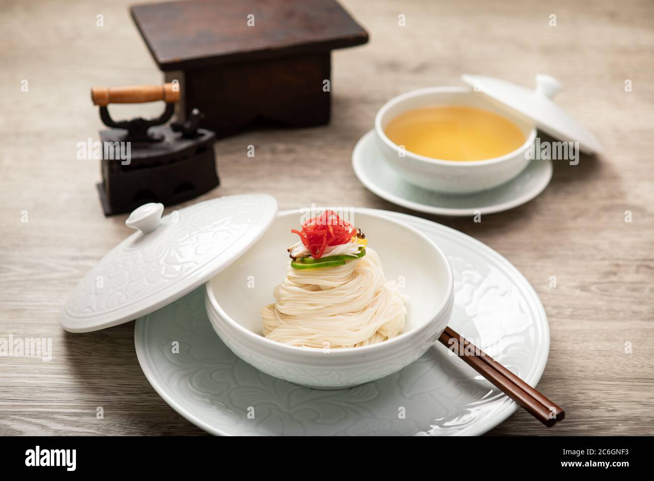 korean noodles on the table Stock Photo - Alamy