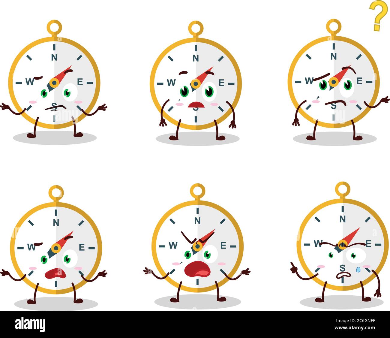 Cartoon character of compass with what expression Stock Vector Image ...