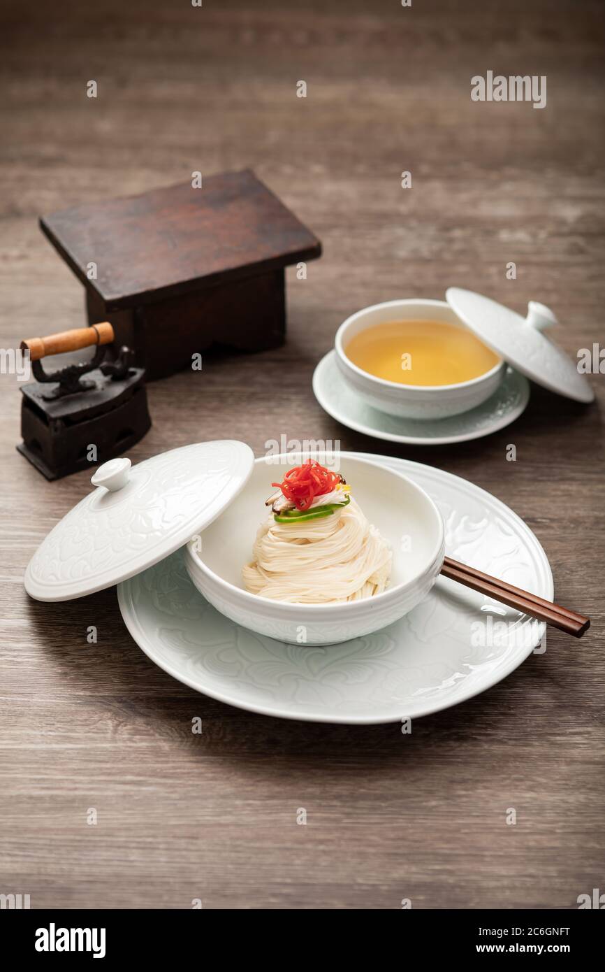 korean noodles on the table Stock Photo - Alamy