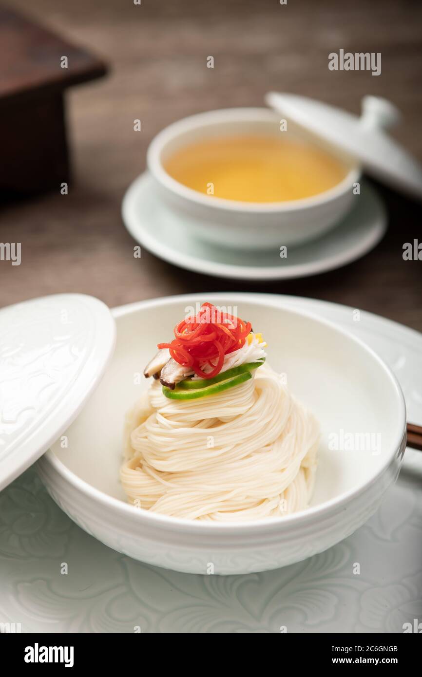 korean noodles on the table Stock Photo - Alamy
