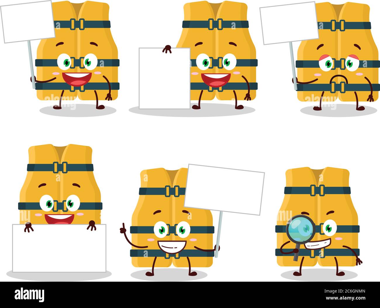 Life vest cartoon character bring information board Stock Vector Image ...
