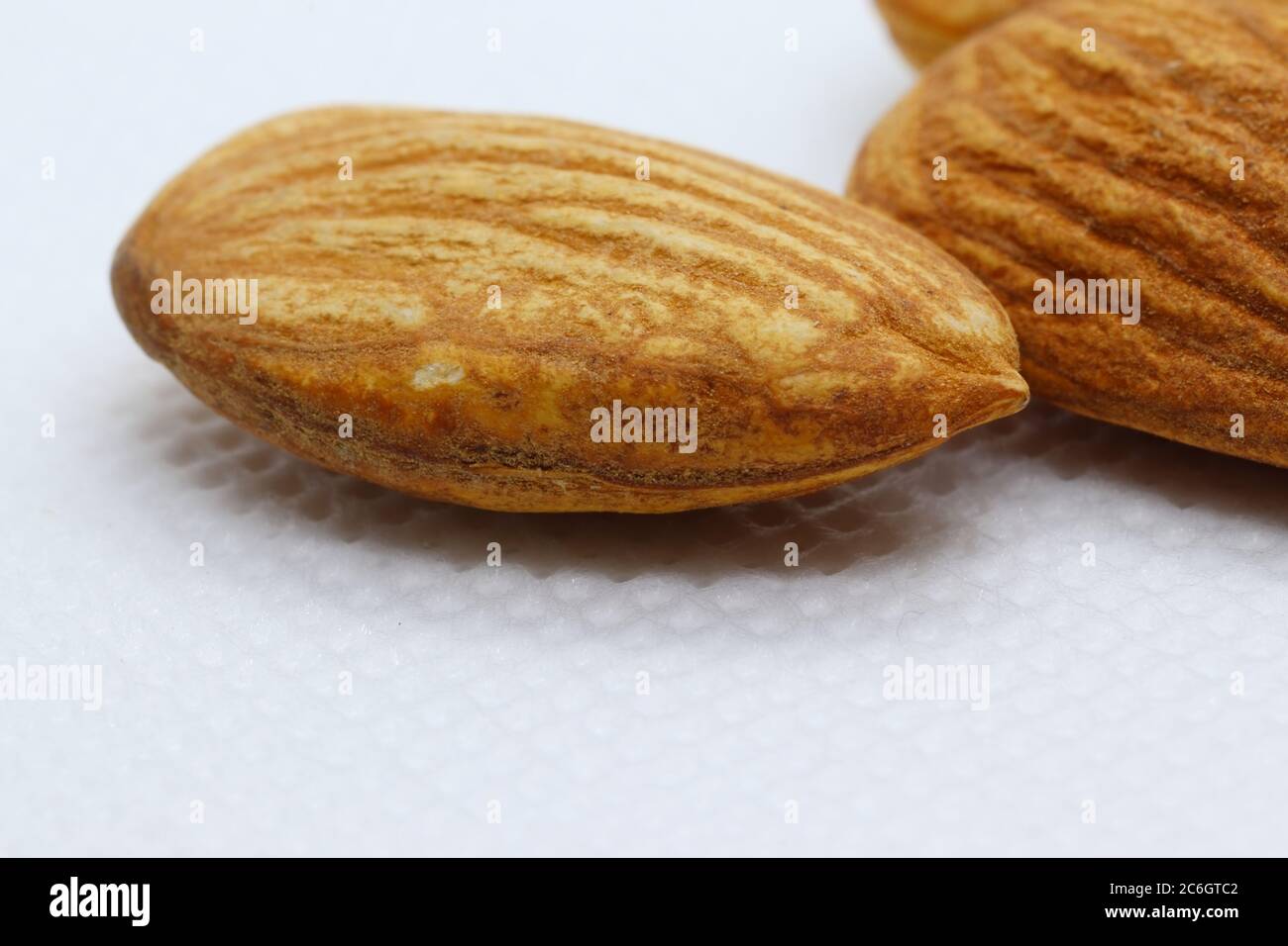 close up of almond seeds with white background and shadow Stock Photo ...