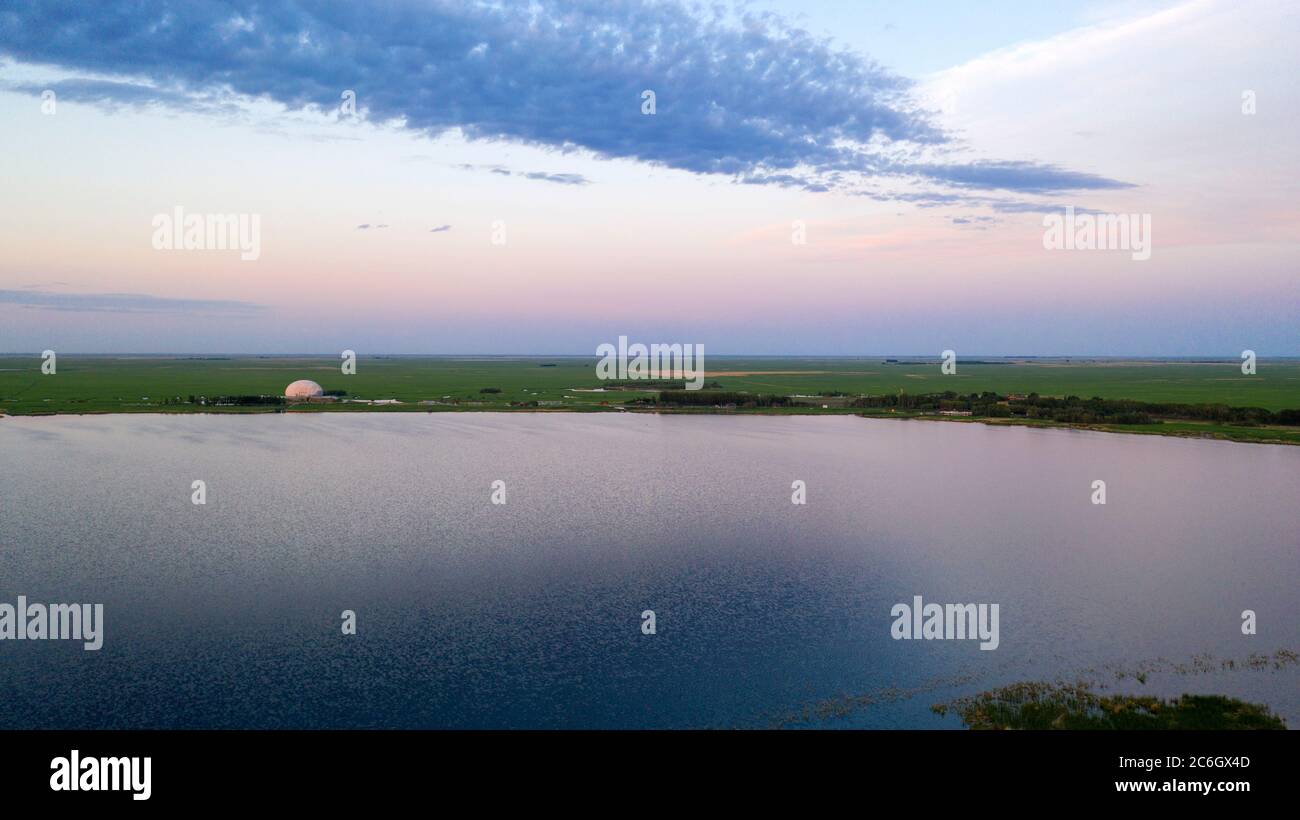Aerial view of the wetland in Zhalong Nature Reserve in Qiqihar city ...