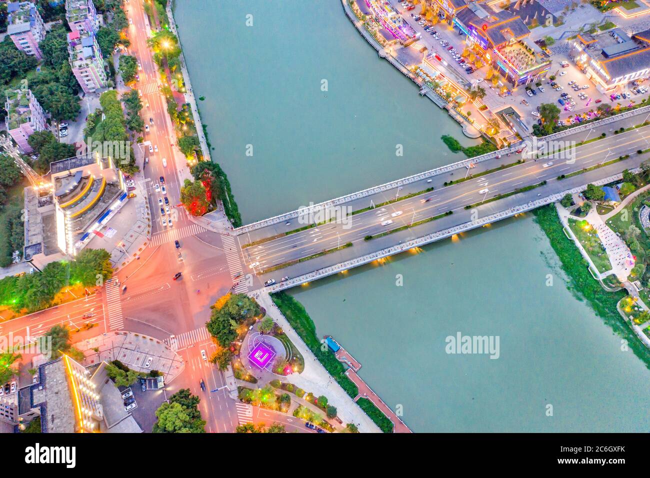 Aerial view of Jintang county in Chengdu city, southwest China's ...