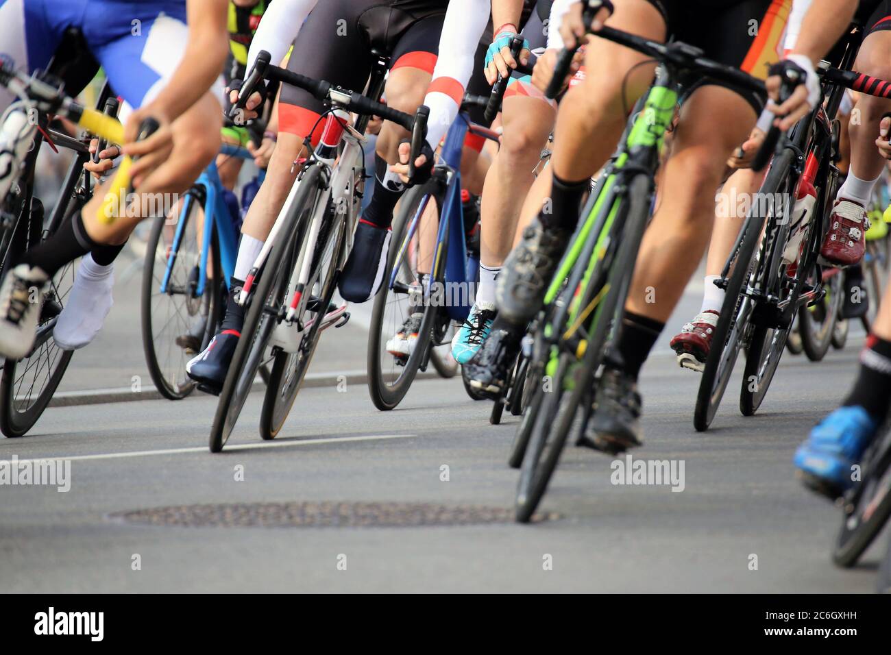 Detailed view of a cycle race Stock Photo - Alamy
