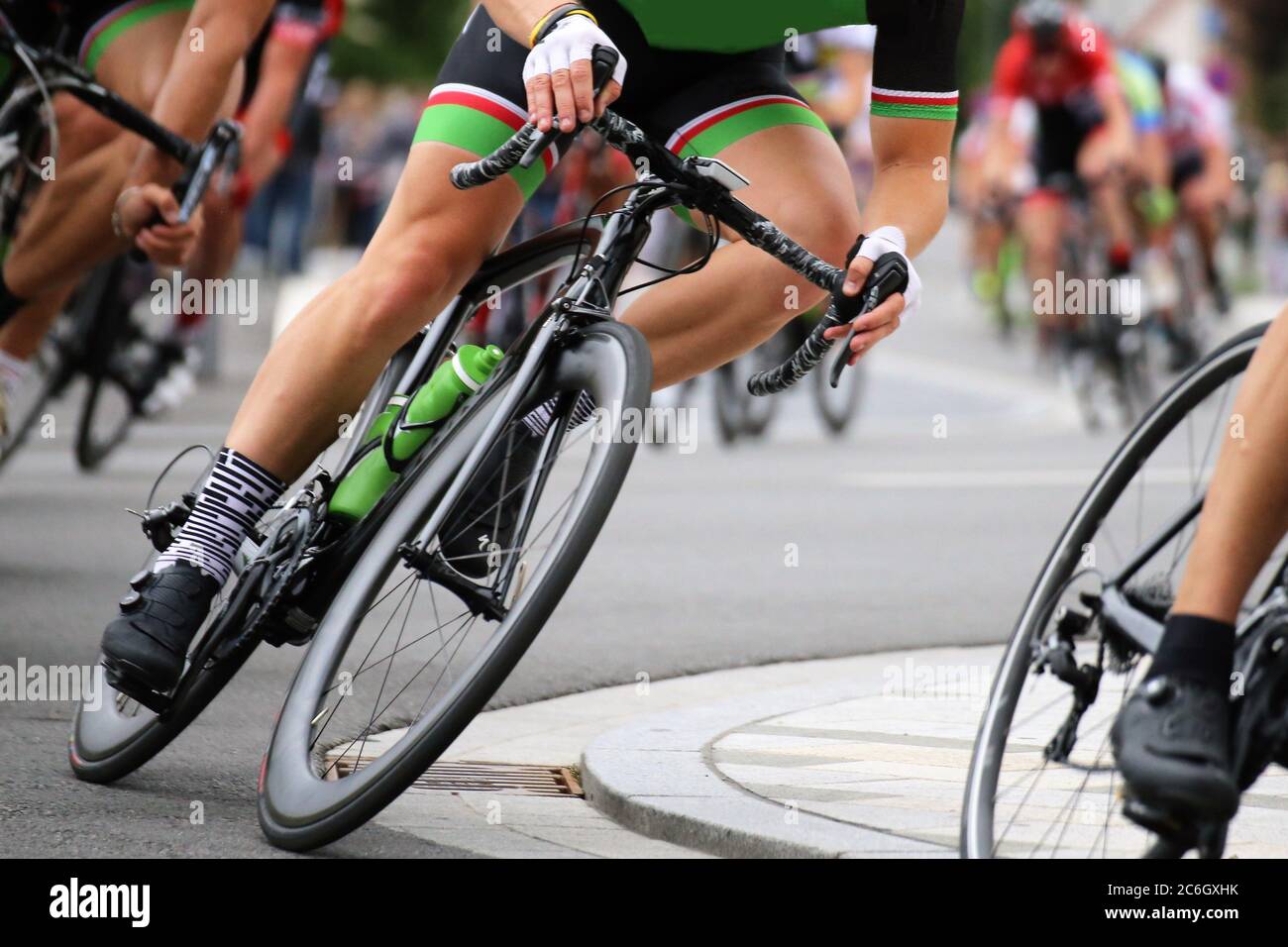 Detailed view of a cycle race Stock Photo - Alamy