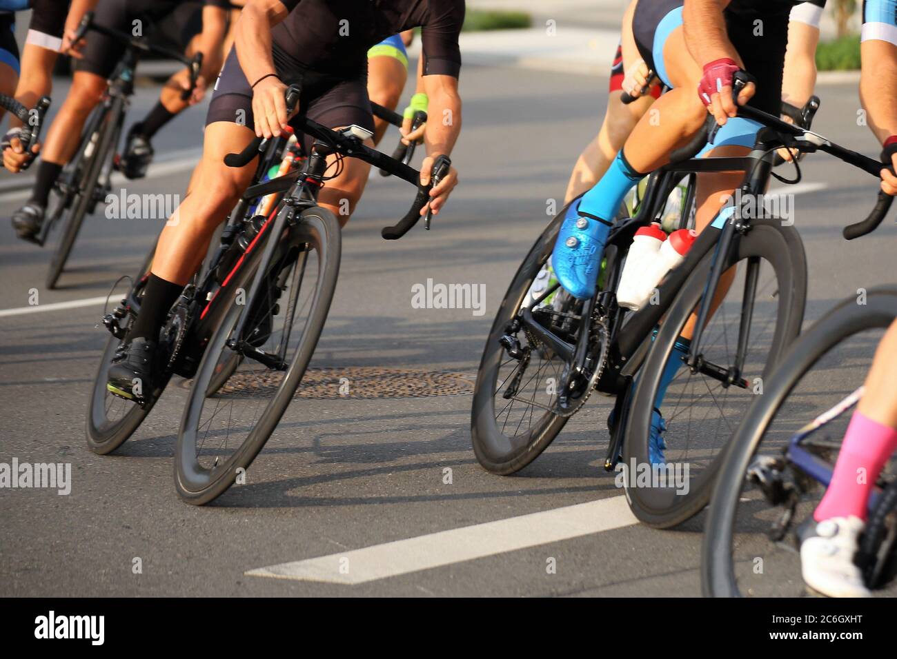 Detailed view of a cycle race Stock Photo - Alamy