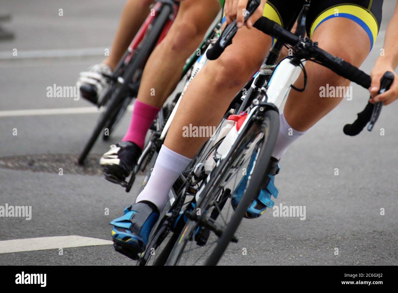 Detailed view of a cycle race Stock Photo - Alamy