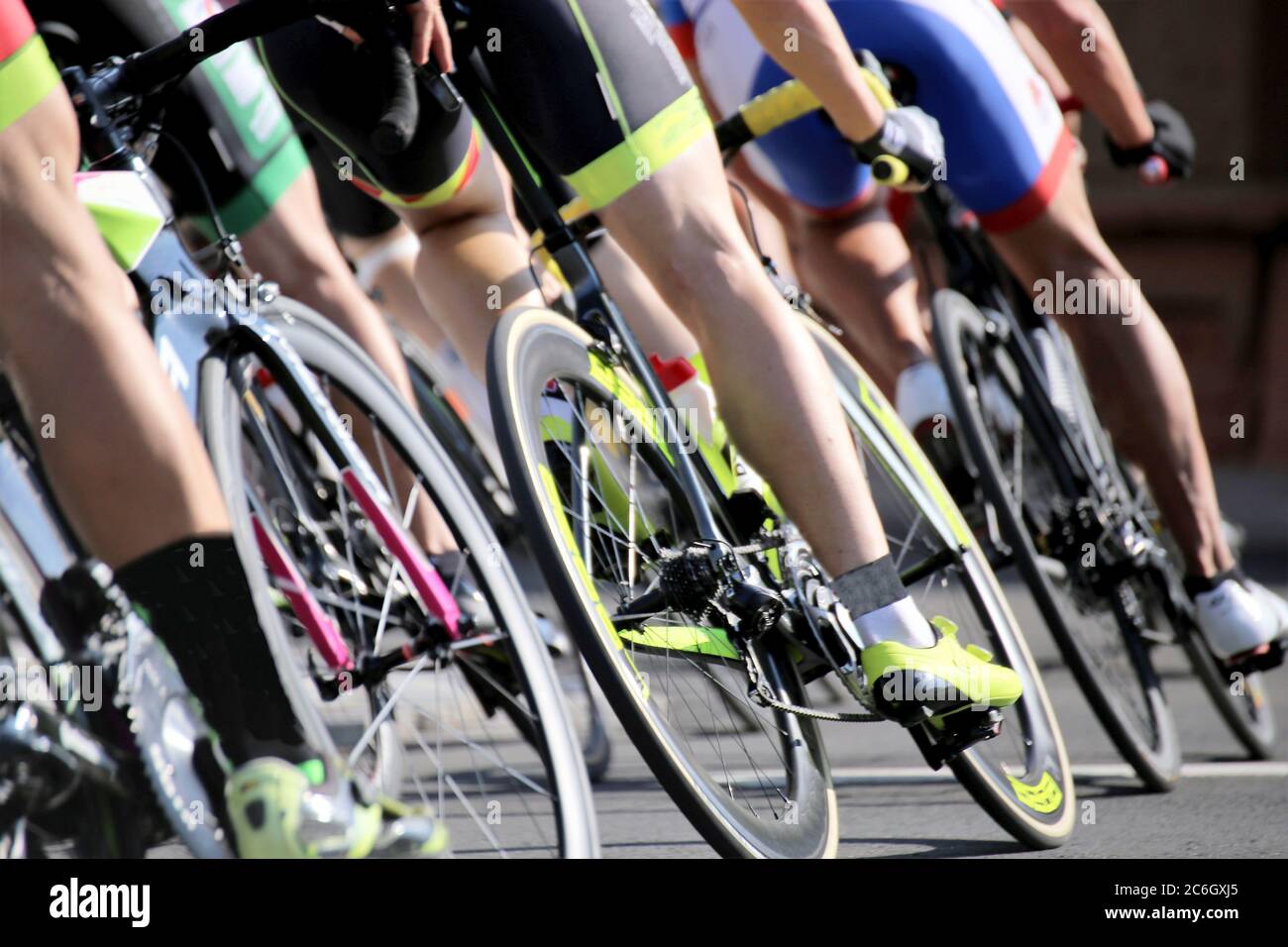 Detailed view of a cycle race Stock Photo - Alamy