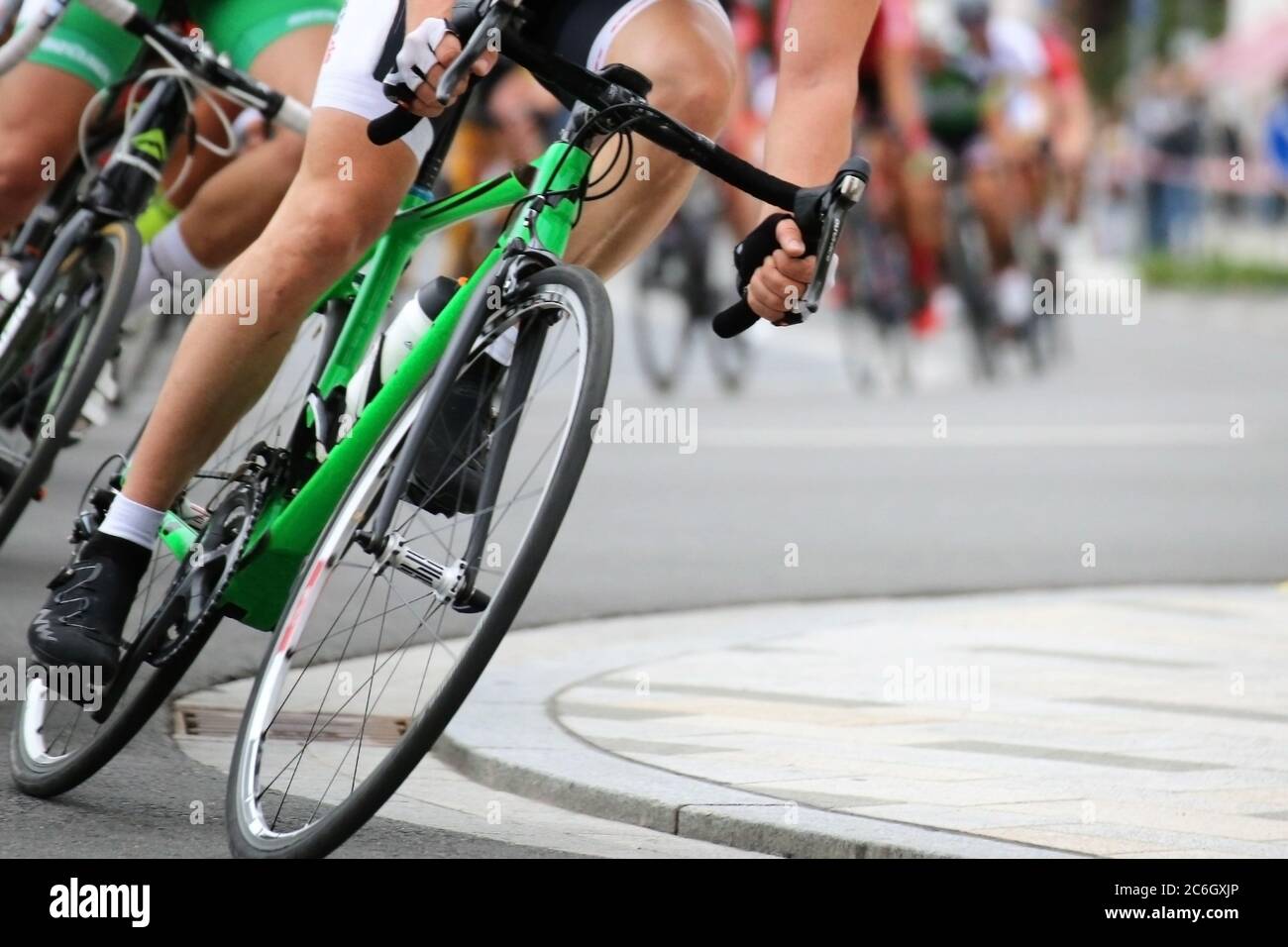 Detailed view of a cycle race Stock Photo - Alamy