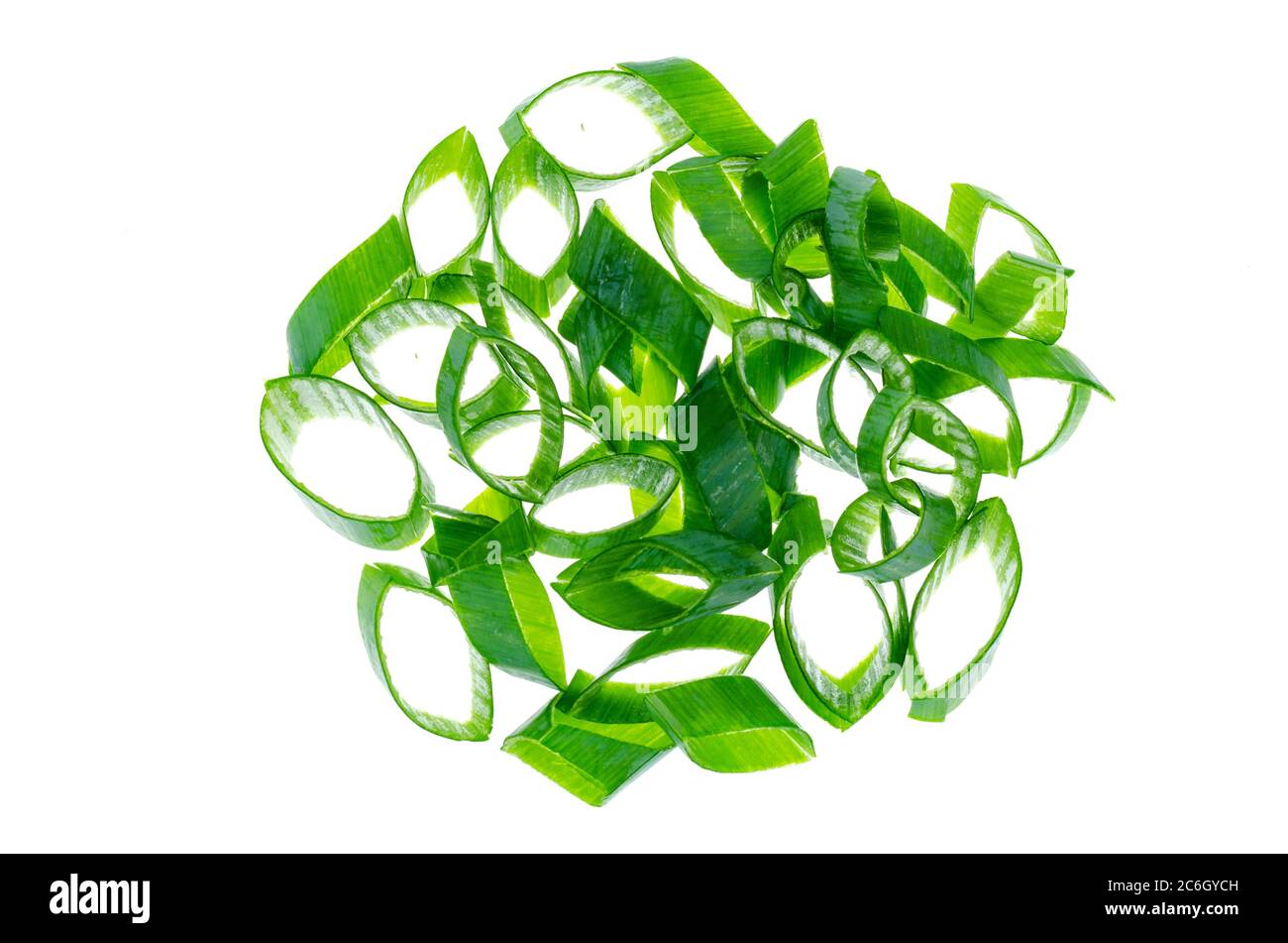 Bunch of chopped green onion rings isolated Stock Photo - Alamy