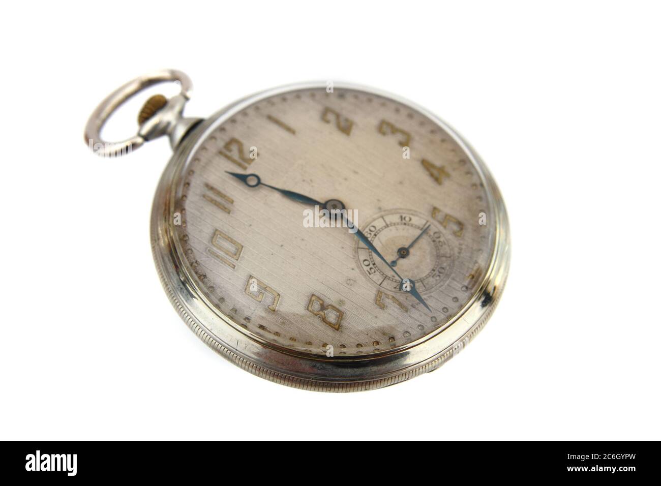 old pocket clock isolated on the white background Stock Photo - Alamy