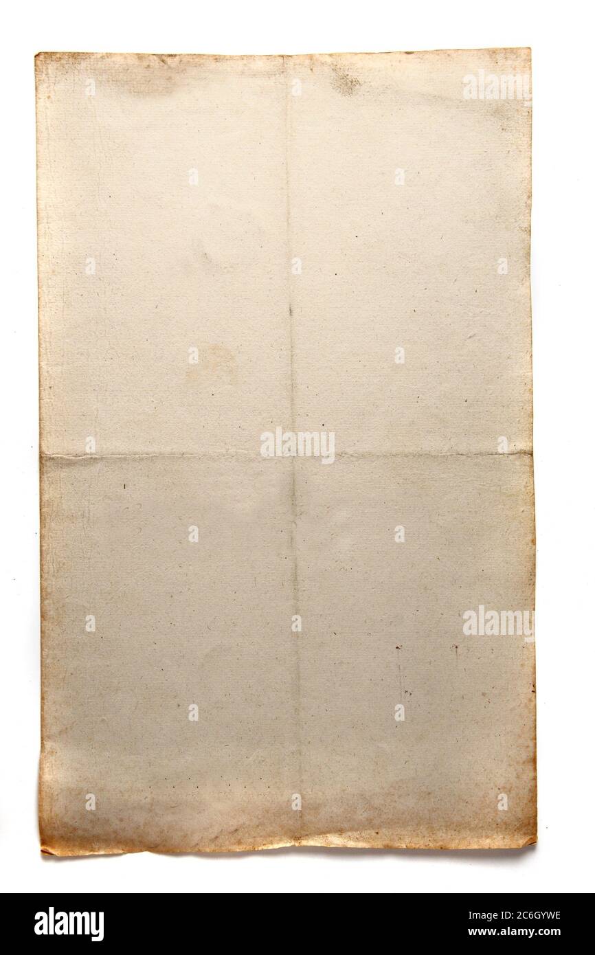very old paper isolated on the white nackground Stock Photo - Alamy
