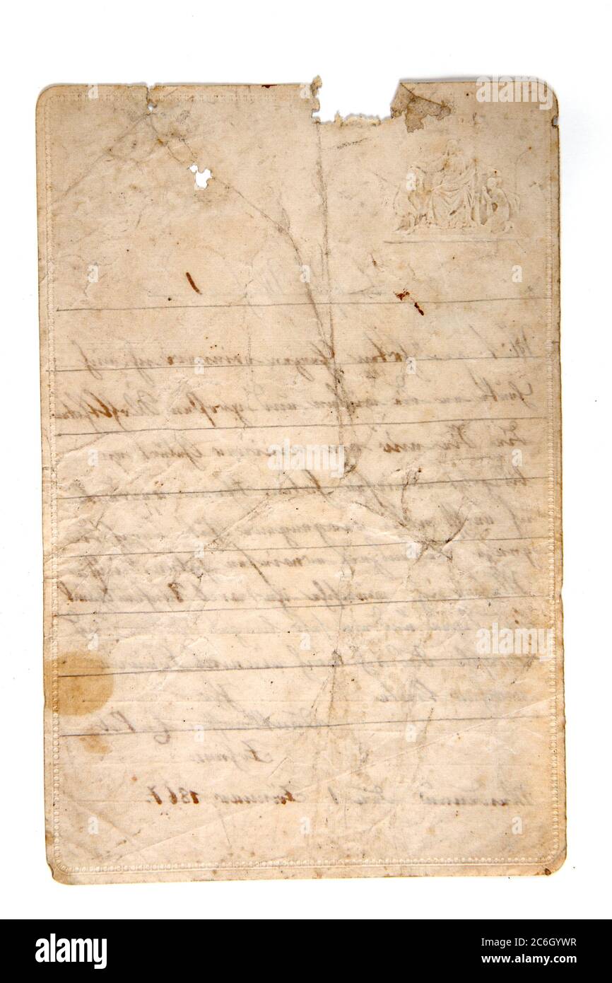very old paper isolated on the white nackground Stock Photo - Alamy