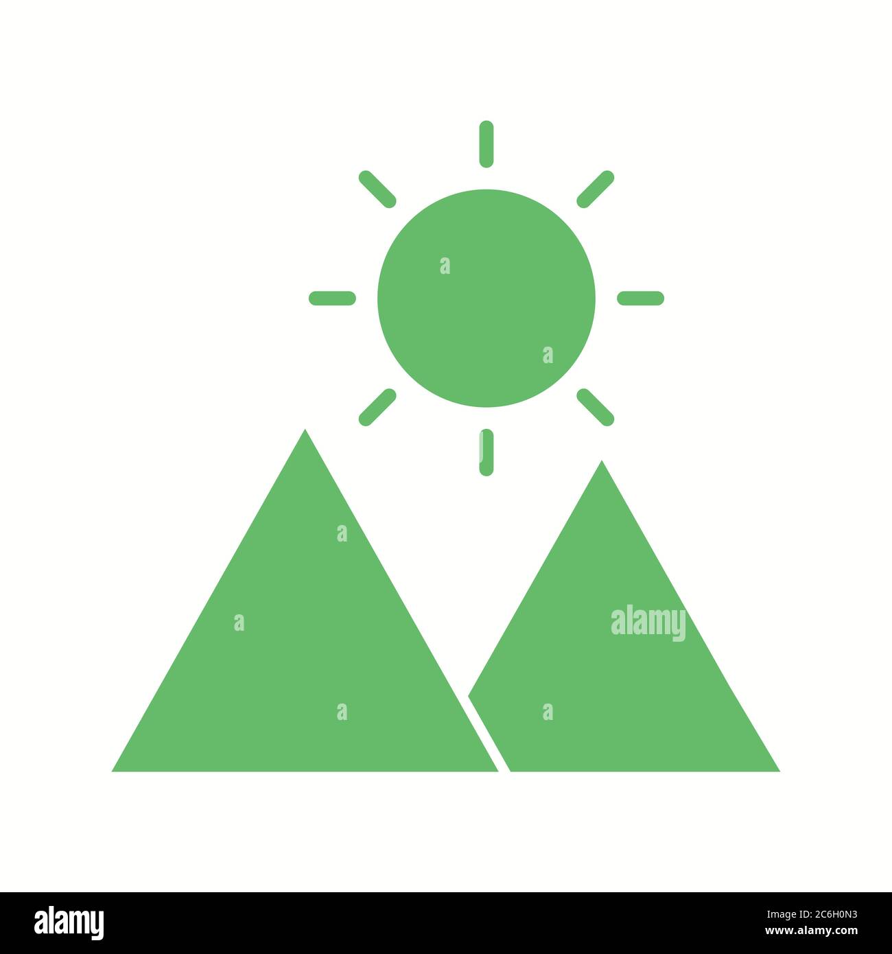 Unique Sun on Mountain Vector Glyph Icon Stock Vector Image & Art - Alamy