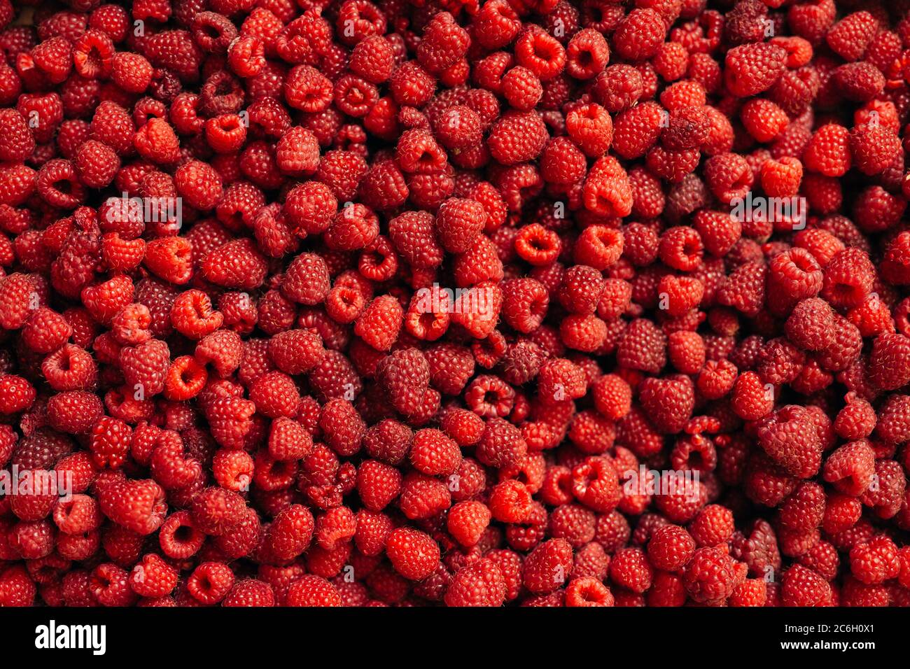 top view of heap of raspberry as textured background Stock Photo - Alamy