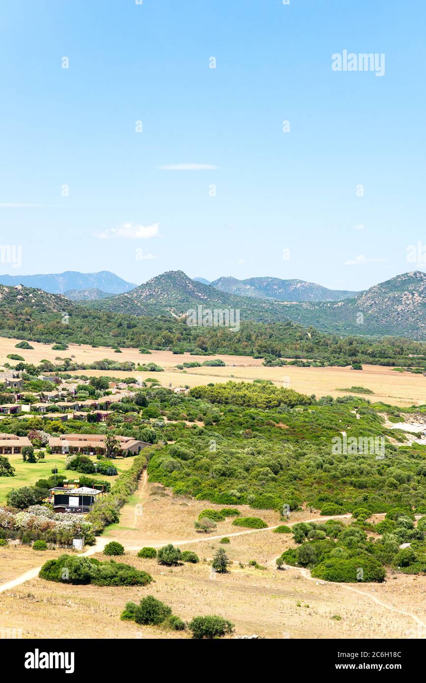 Traditional Sardinian Landscape. Italy. View from Mountain Monte Turno ...
