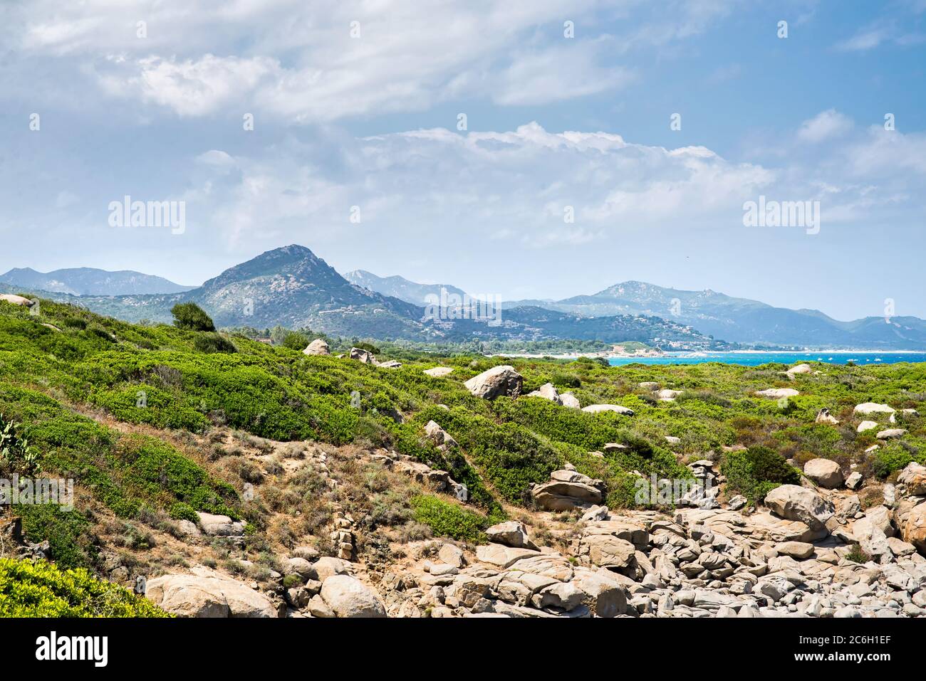 Mediterranean Landscape with Sea and Coast of Italian Island Sardinia ...