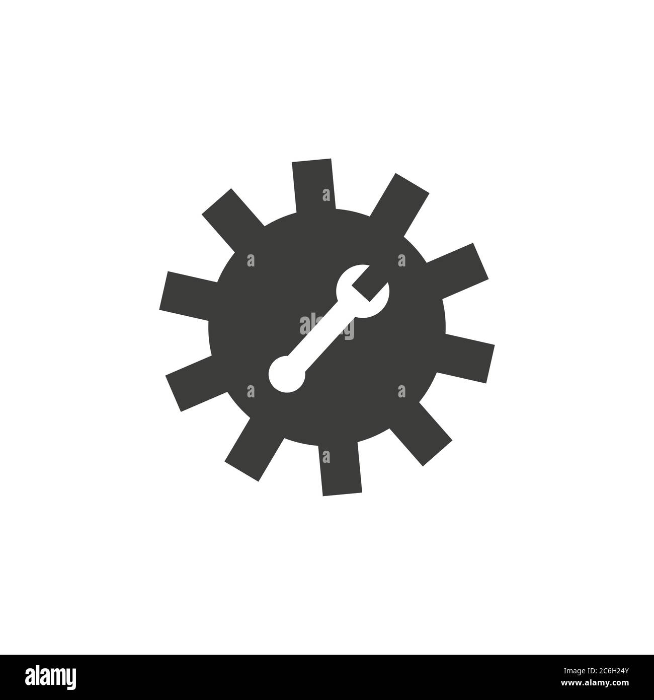 Wrench Icon in trendy flat style isolated on grey background. Spanner ...