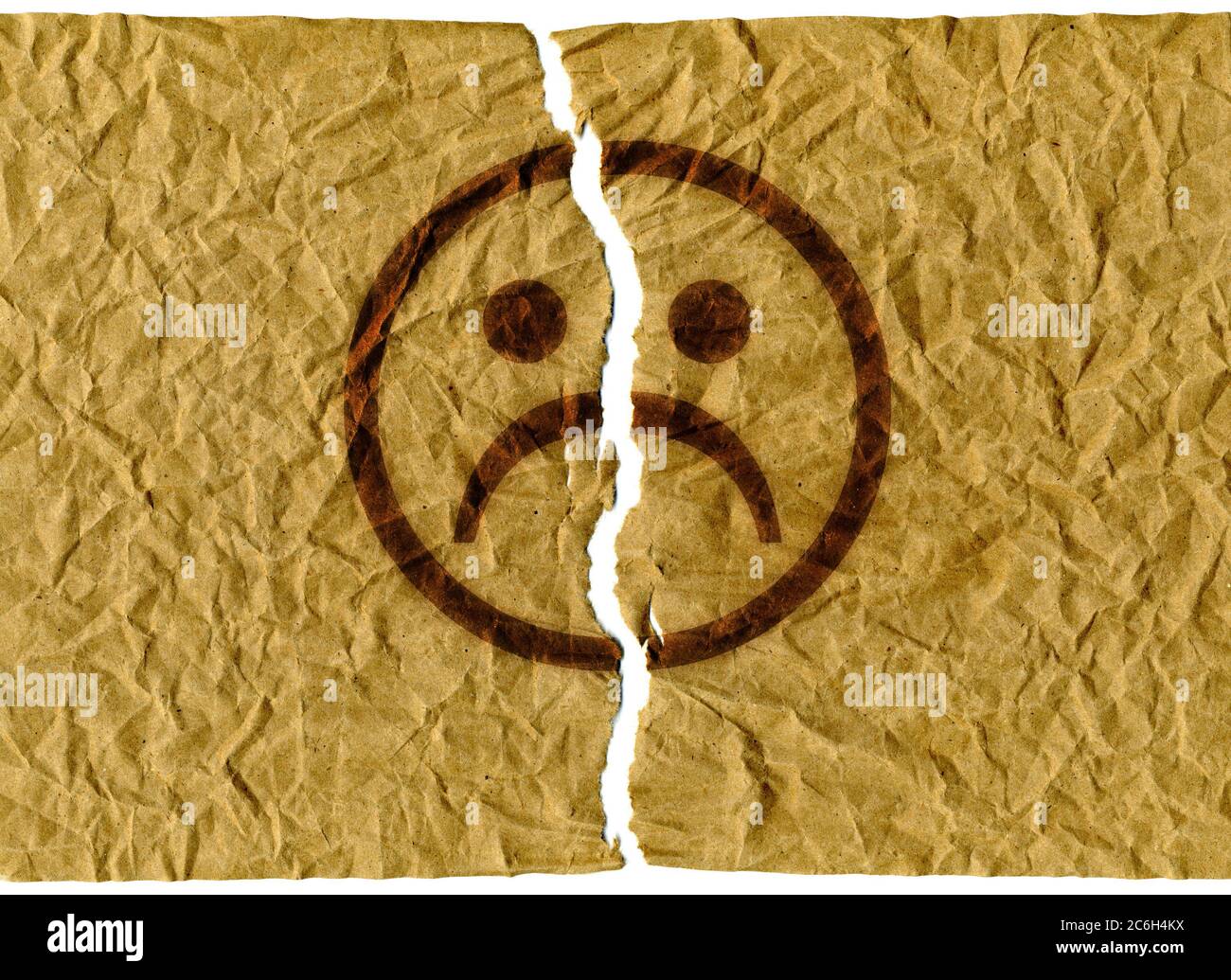 Torn paper face depressed hi-res stock photography and images - Alamy