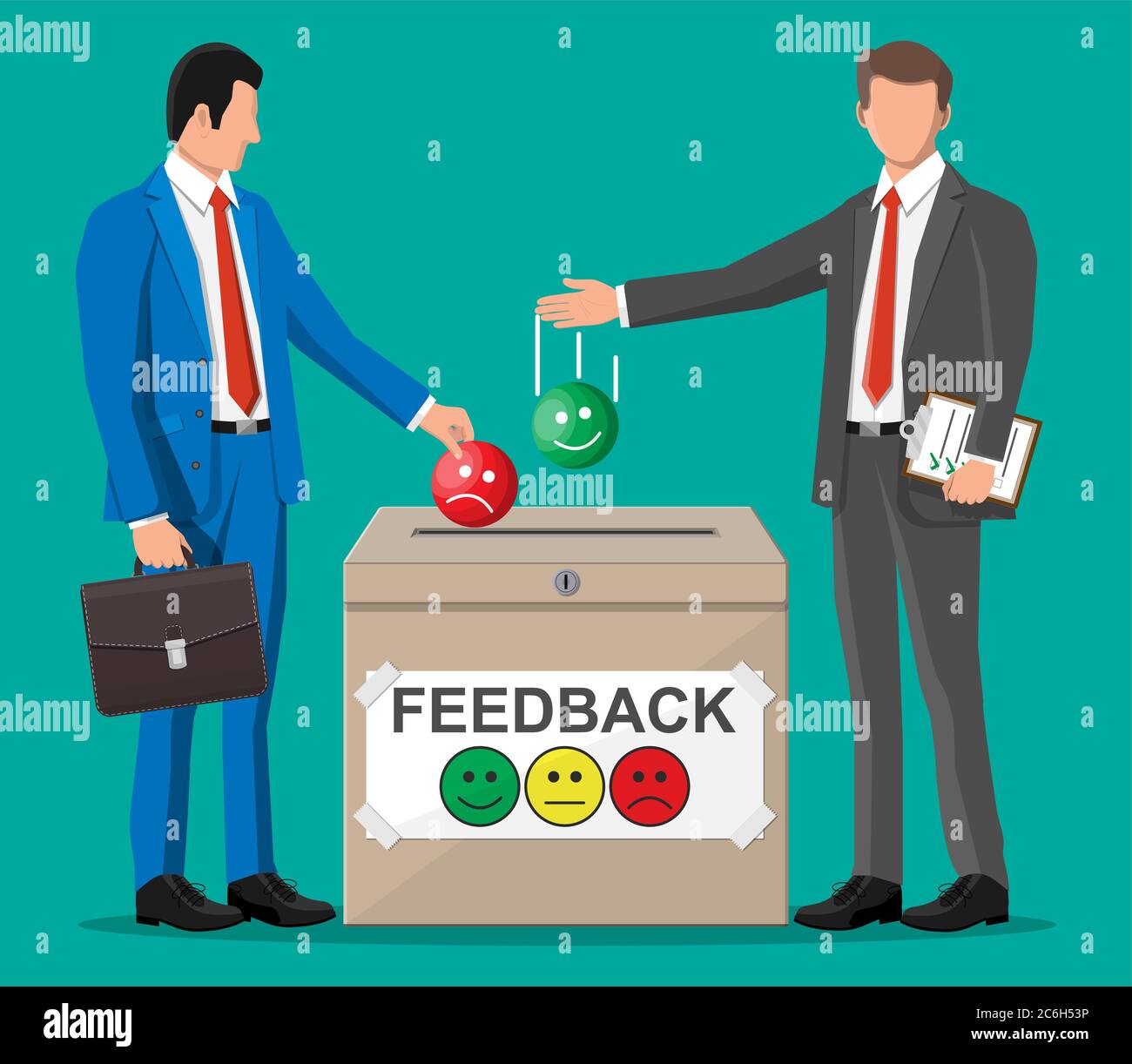 Business people and rating box. Reviews smiles faces. Testimonials ...