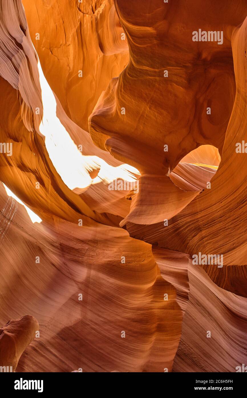 Antelope Canyon lights and rocks arizona usa Stock Photo - Alamy