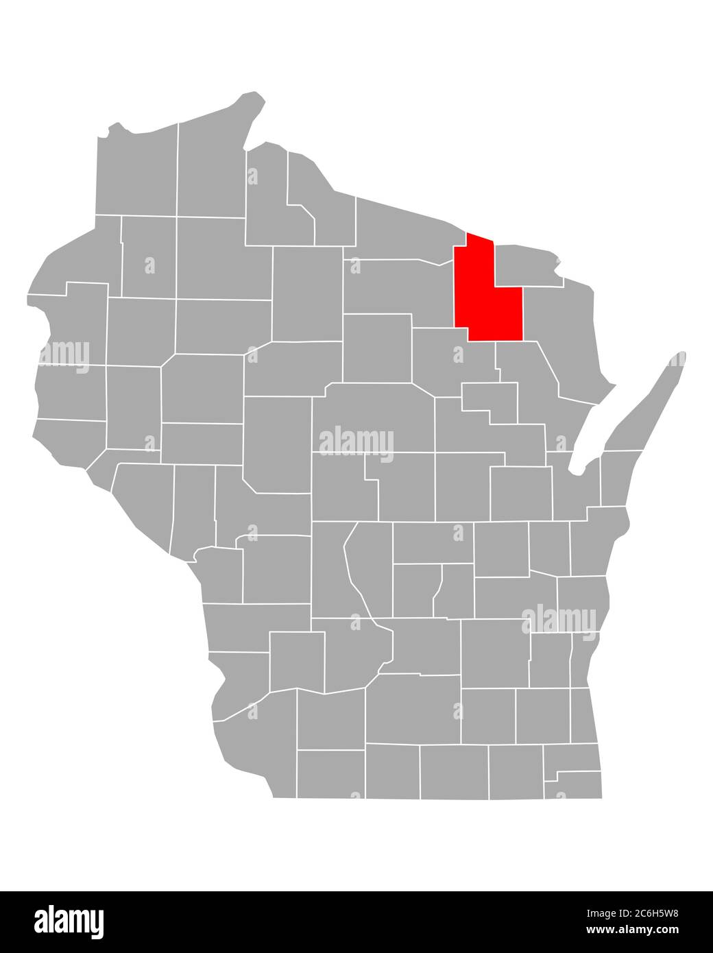 Map of Forest in Wisconsin Stock Photo - Alamy