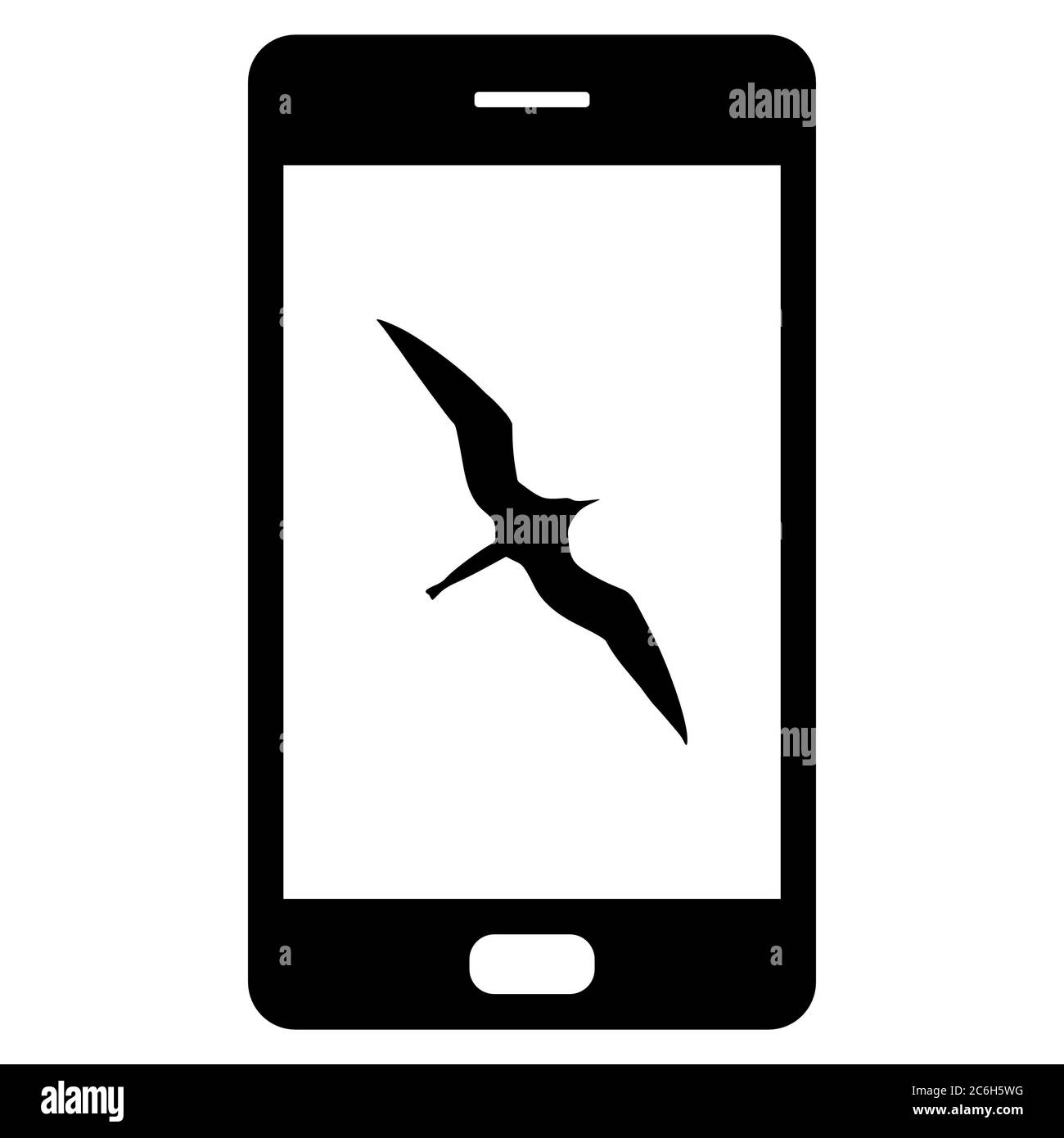 Frigate bird and smartphone Stock Photo - Alamy