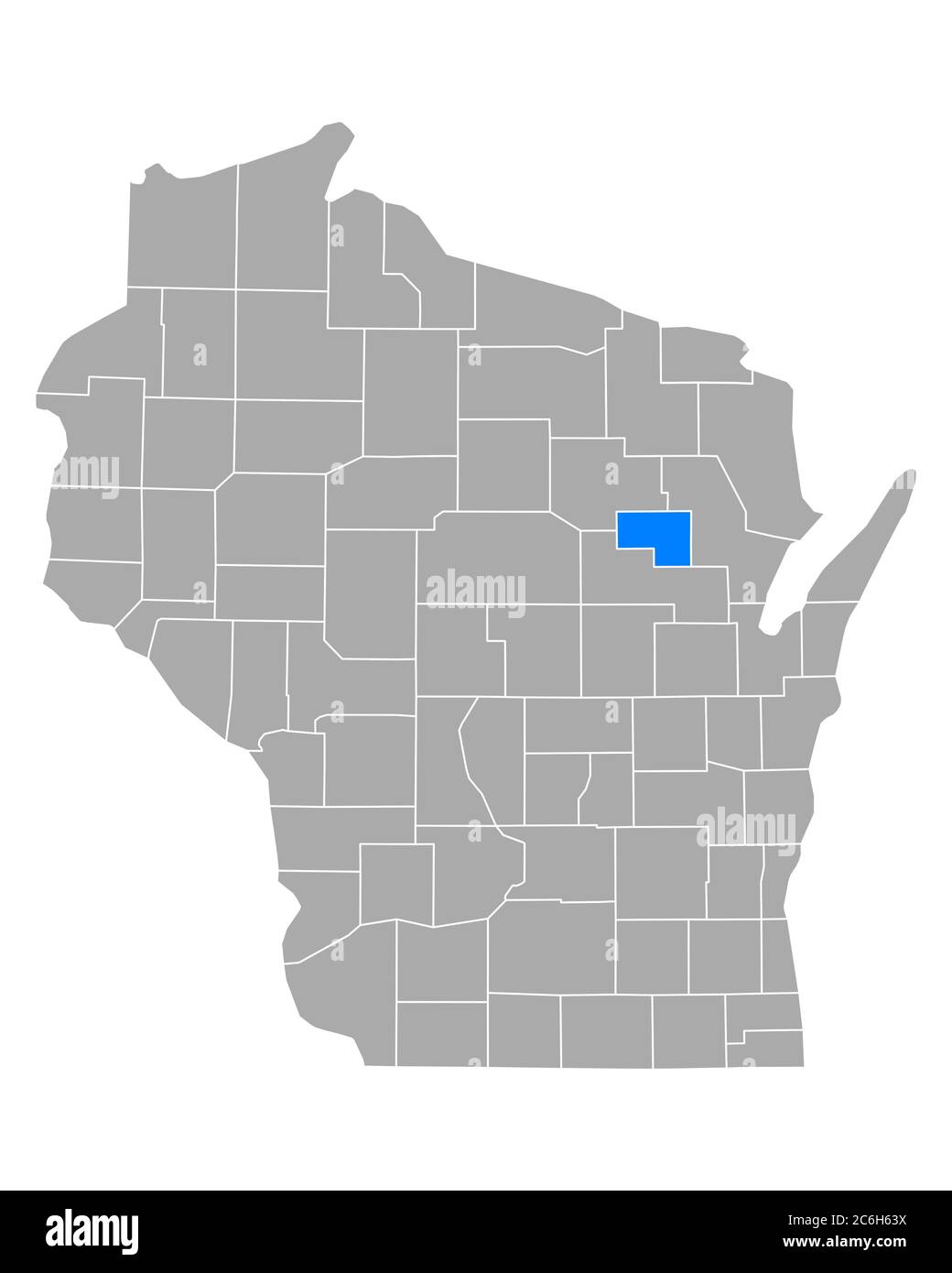 Map of Menominee in Wisconsin Stock Photo - Alamy