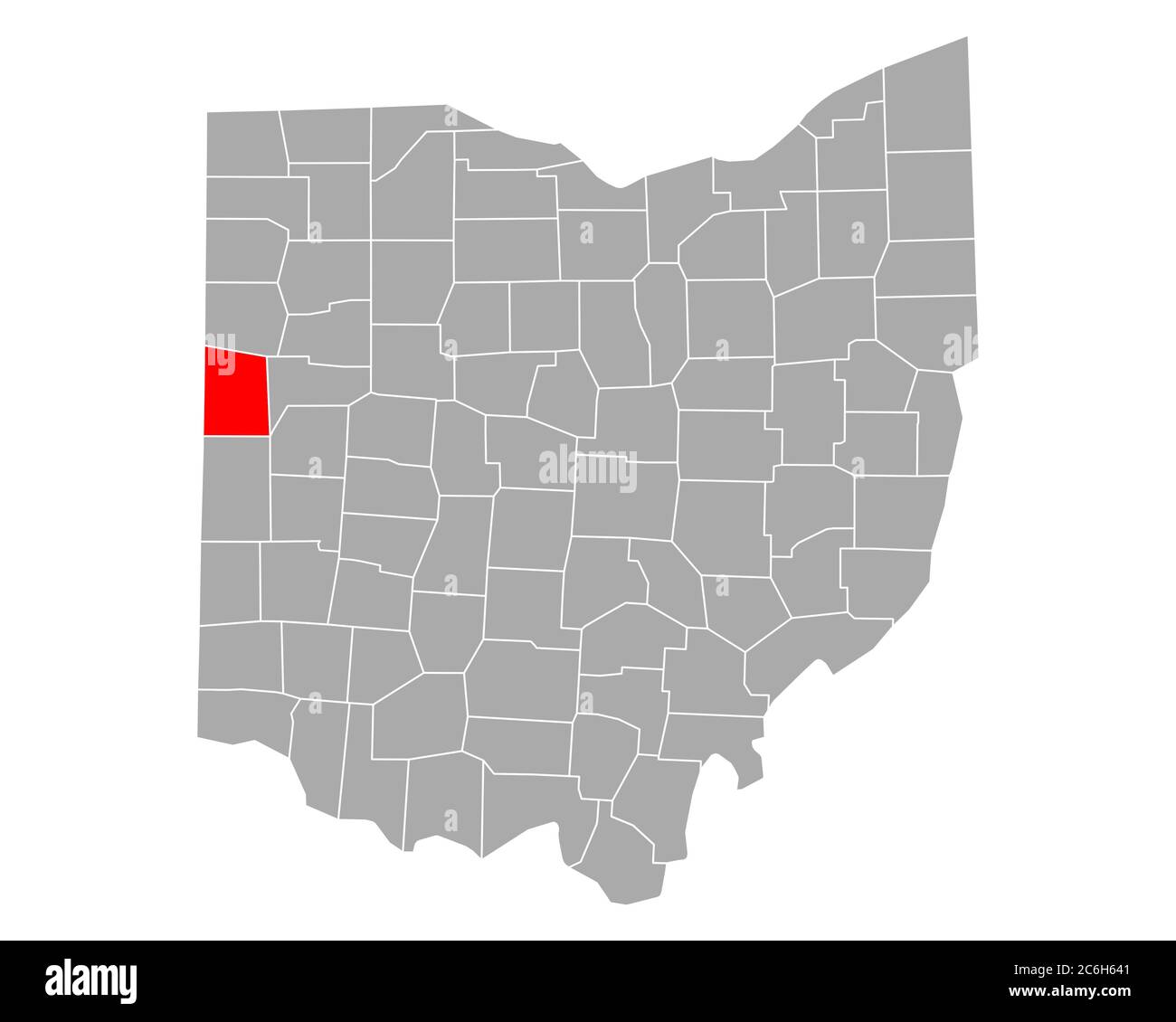 Map of Mercer in Ohio Stock Photo - Alamy