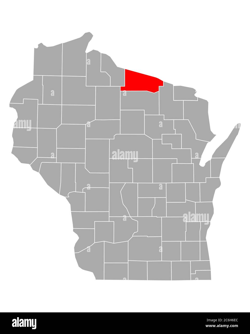 Map of Vilas in Wisconsin Stock Photo - Alamy