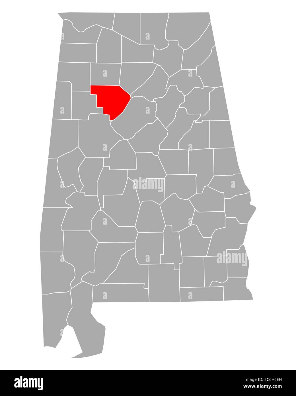 Map of Walker in Alabama Stock Photo - Alamy