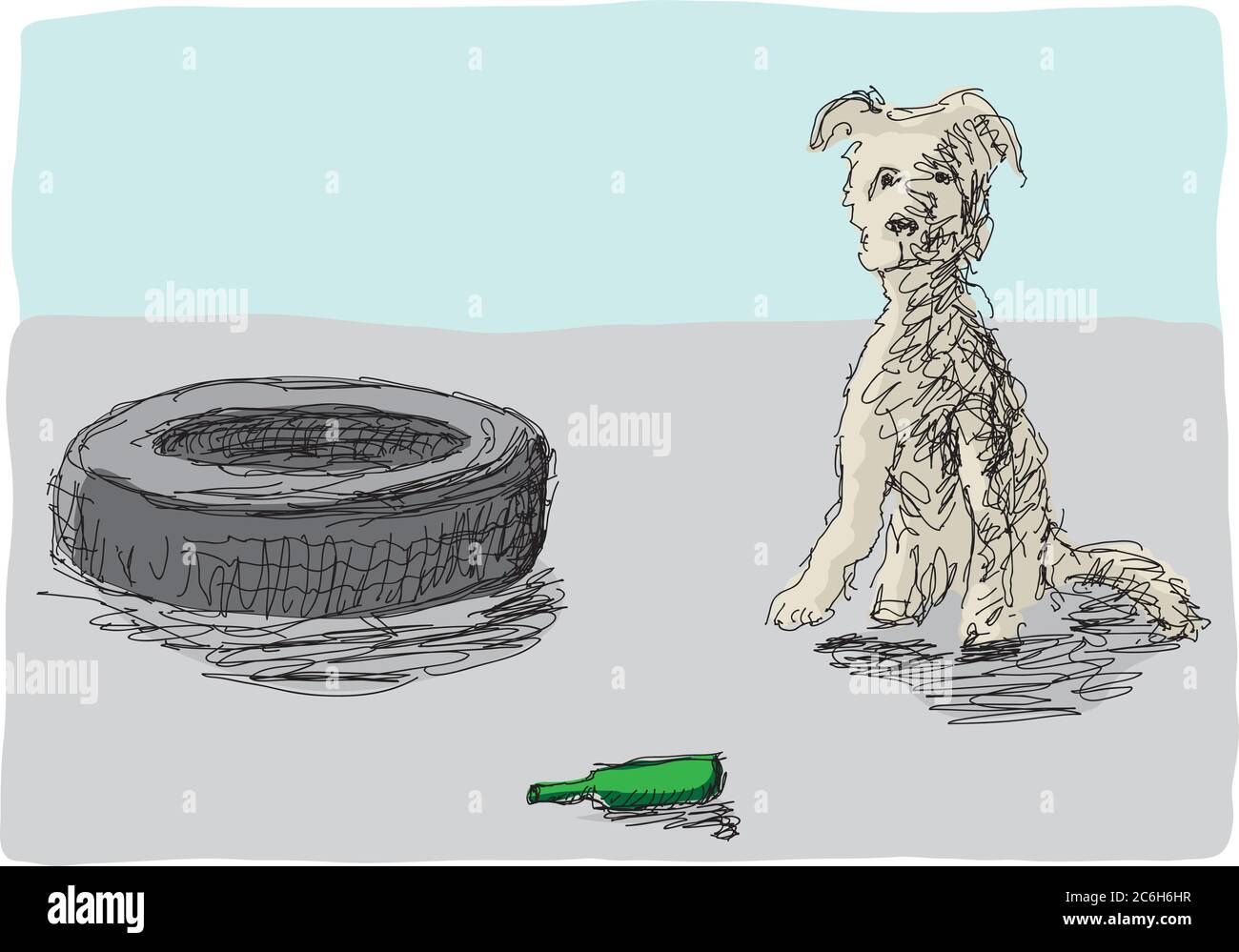 Homeless stray dog Stock Vector Images - Alamy