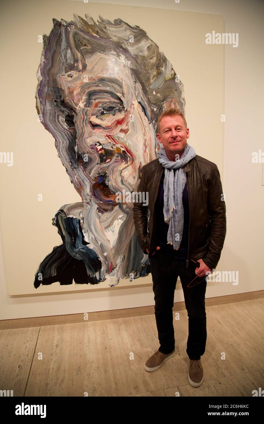 Actor Richard Roxburgh standing in front of the painting of him by ...
