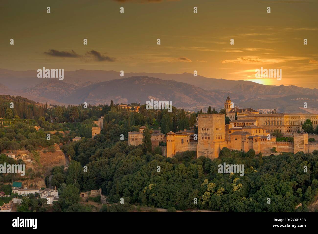 Alhambra sunset granada sunset hi-res stock photography and images - Alamy
