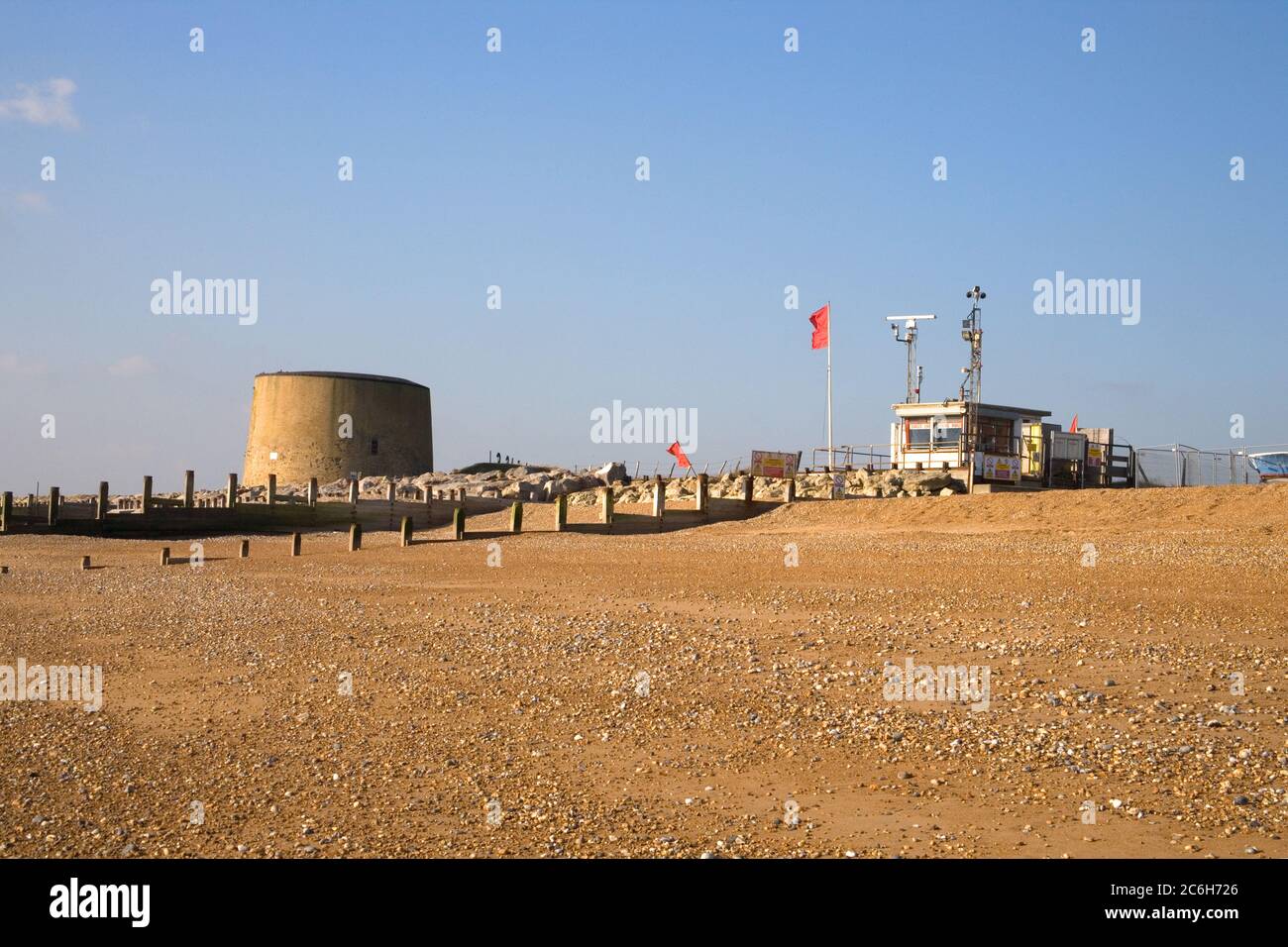 martello tower and shingle beach at hythe on the kent coast Stock Photo ...