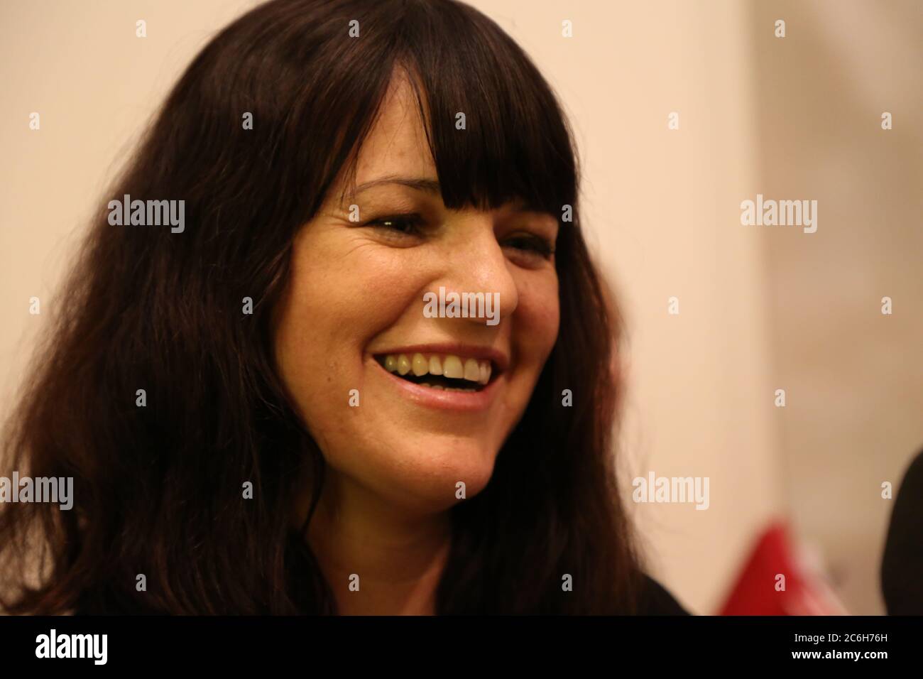 Artist Fiona Lowry speaks to the media after she is announced as the ...