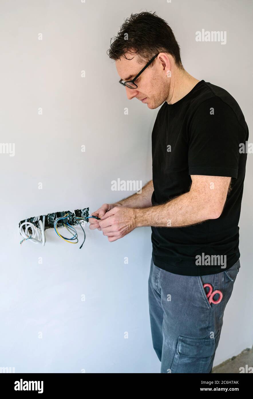Installing switches hi-res stock photography and images - Alamy