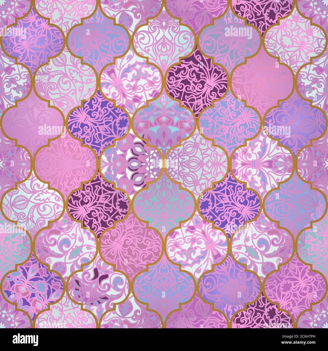 Seamless ceramic tile with colorful patchwork. Vintage multicolor ...
