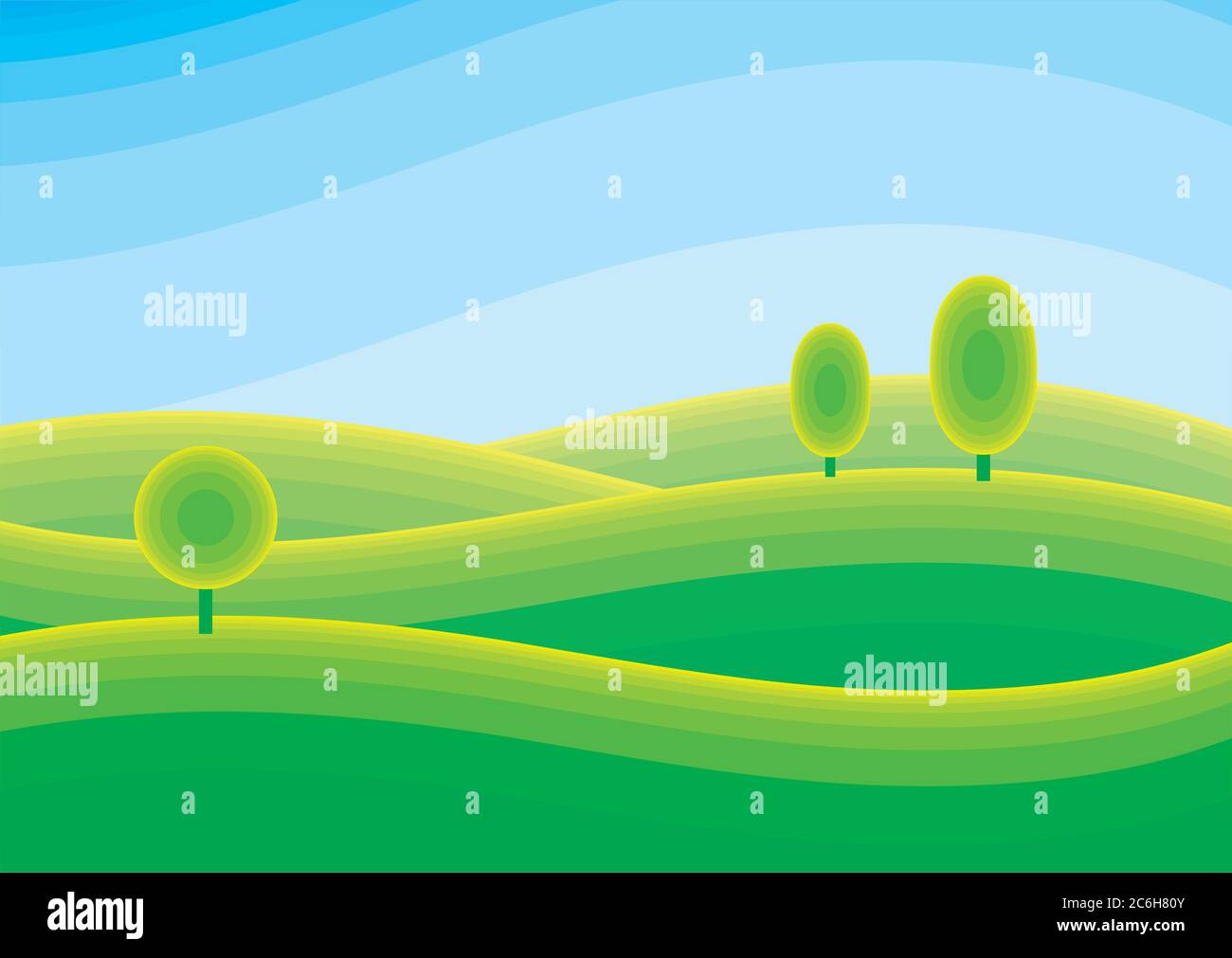 Hilly scenery with Stock Vector Images - Alamy