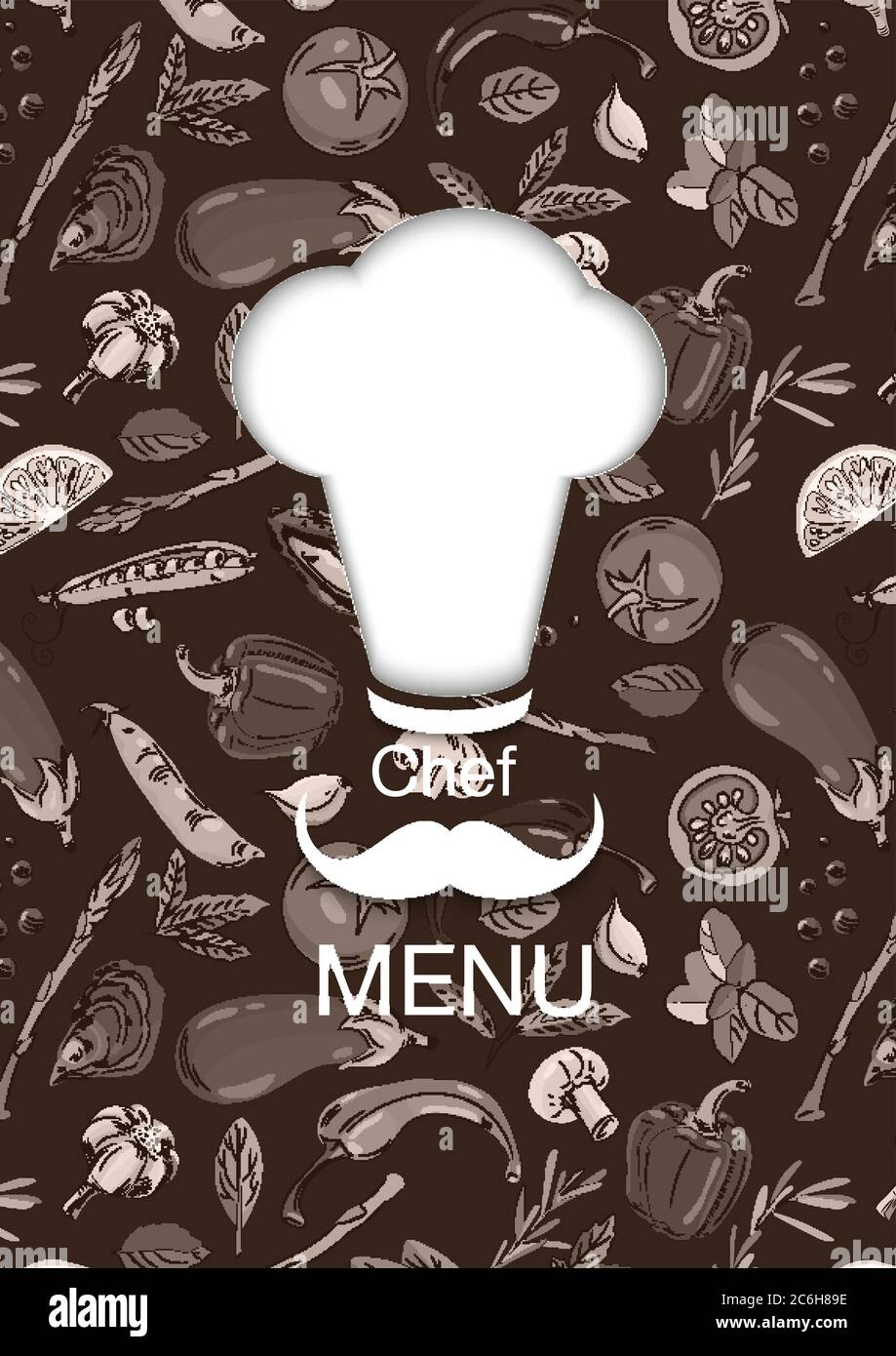 Cook's cap in vector. Hat on the background of the pattern of ...