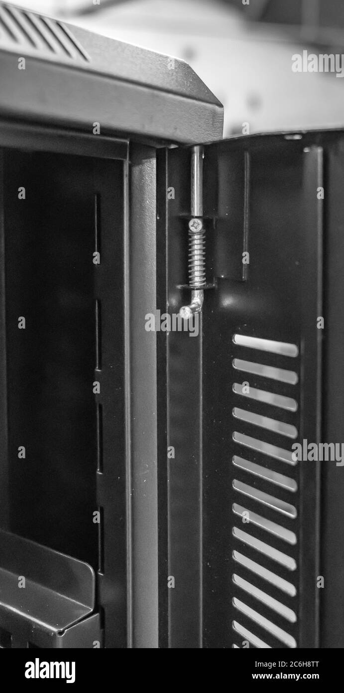 Detailed image of a Computer and Network server cabinet showing the ...