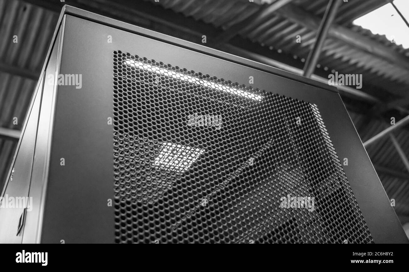 Detailed image of a Computer and Network server cabinet showing the ...